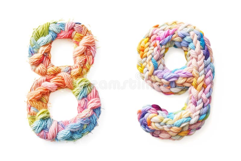 Crochet Knitted Numbers Set Stock Illustration - Illustration of design ...