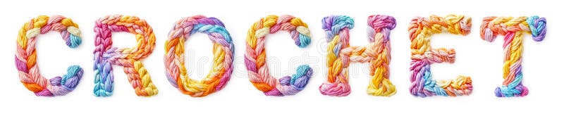 Crochet Knitted Text Isolated Stock Illustration - Illustration of hand ...