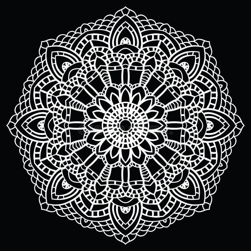 Crochet lace mandala. stock illustration. Illustration of graphic ...