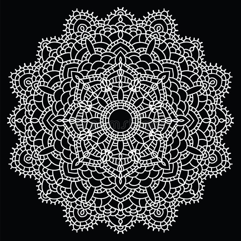 Crochet lace mandala. stock illustration. Illustration of frame - 34121346