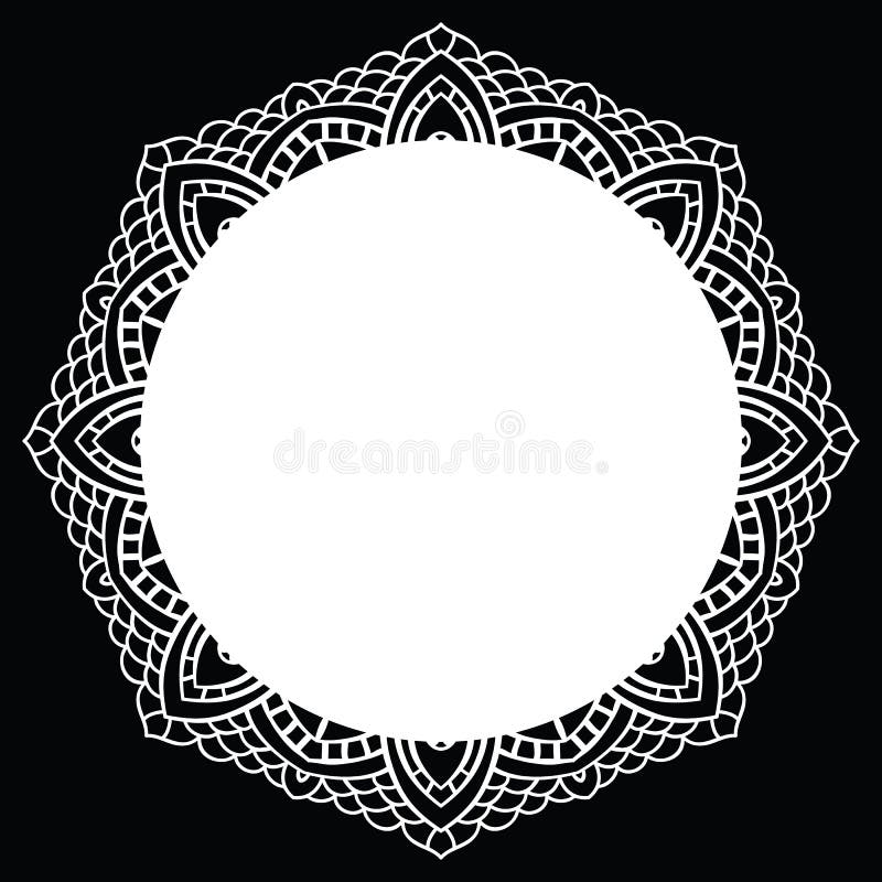 Crochet lace mandala. stock illustration. Illustration of graphic ...