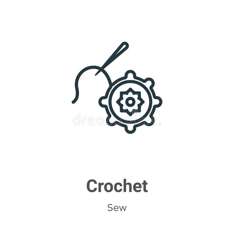 Crochet Outline Vector Icon. Thin Line Black Crochet Icon, Flat Vector ...