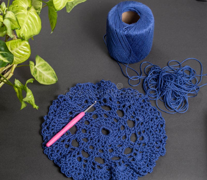 Crochet Piece Made of Wool and Knitted by Hand with Wool Bud Stock ...