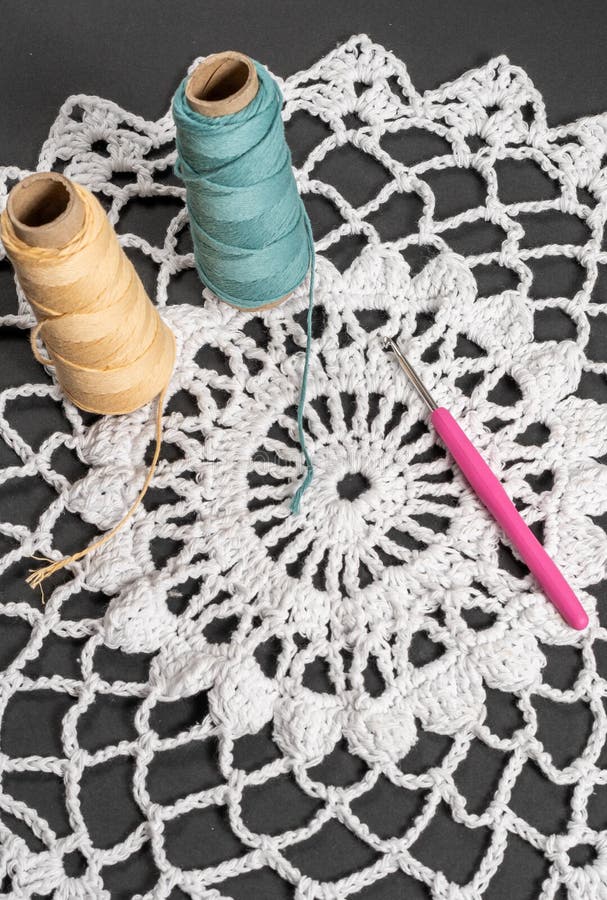 Crochet Piece Made of Wool and Knitted by Hand Stock Image - Image of ...