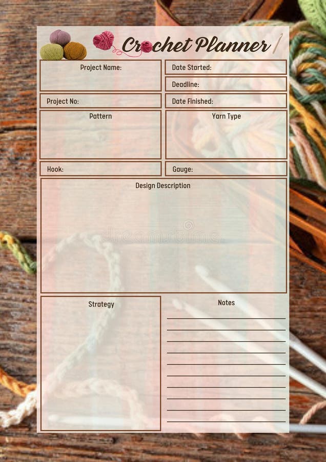 Crochet Planner Digital Planning Insert Sheet Printable Page Template ...