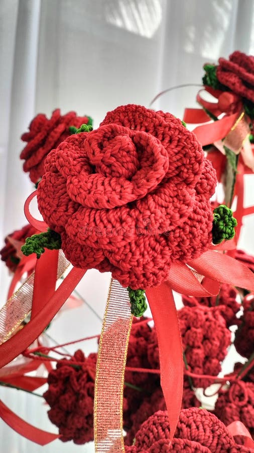 Crochet roses stock image. Image of flower, handicraft - 277953203