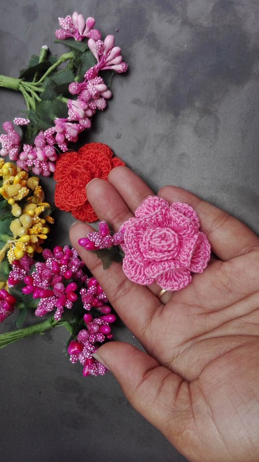 Crochet small rose stock image. Image of plant, small - 237195631