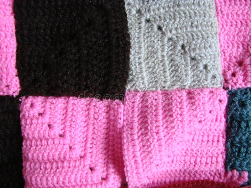 Crochet Texture, Colorful Squares Pattern. Crochet Knit Squares Stock ...