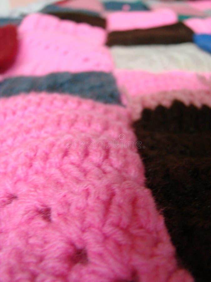 Crochet Texture, Colorful Squares Pattern. Crochet Knit Squares Stock ...