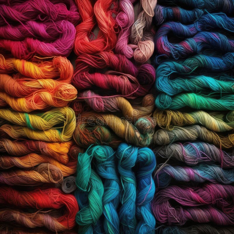 Crochet Threads Pattern Rainbow Colorful Poster Background Wall Art ...