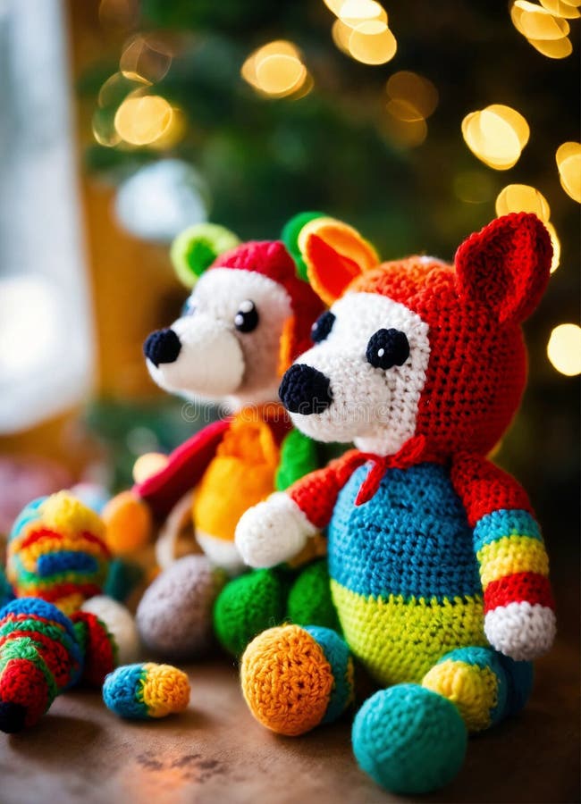 Crochet Toy Handicraft Homemade Threads. Selective Focus Stock Photo ...