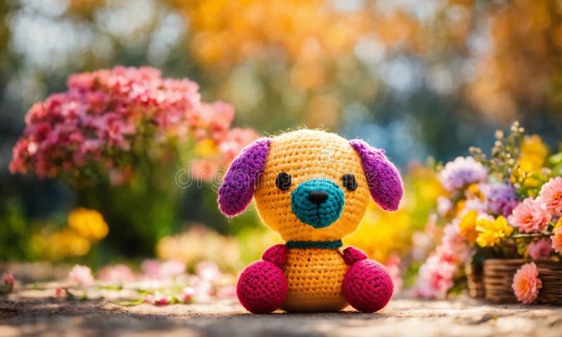 Crochet Toy Handicraft Homemade Threads. Selective Focus Stock Photo ...