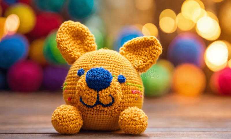 Crochet Toy Handicraft Homemade Threads. Selective Focus Stock Photo ...