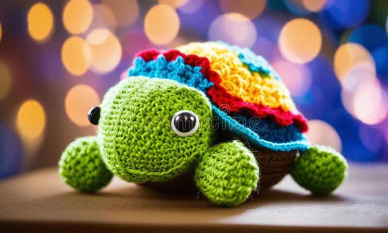 Crochet Toy Handicraft Homemade Threads. Selective Focus Stock Image ...