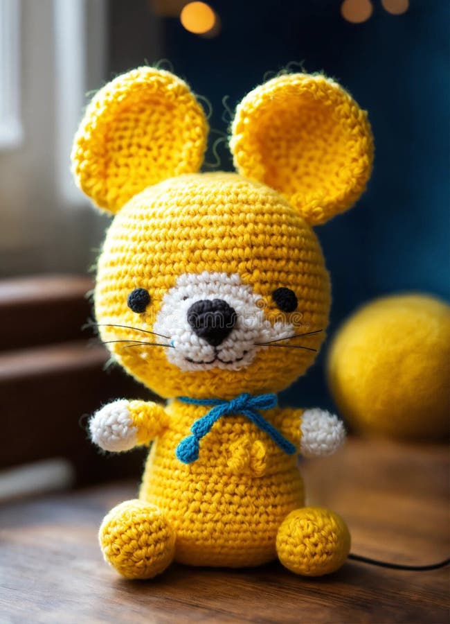 Crochet Toy Handicraft Homemade Threads. Selective Focus Stock Image ...