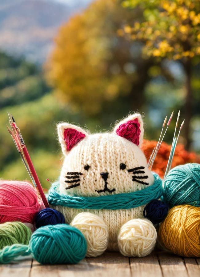 Crochet Toy Handicraft Homemade Threads. Selective Focus Stock Image ...