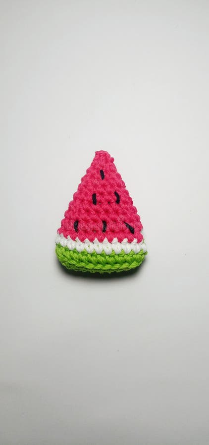 Crochet Watermelon Handmade Stock Photo - Image of textural, slice ...