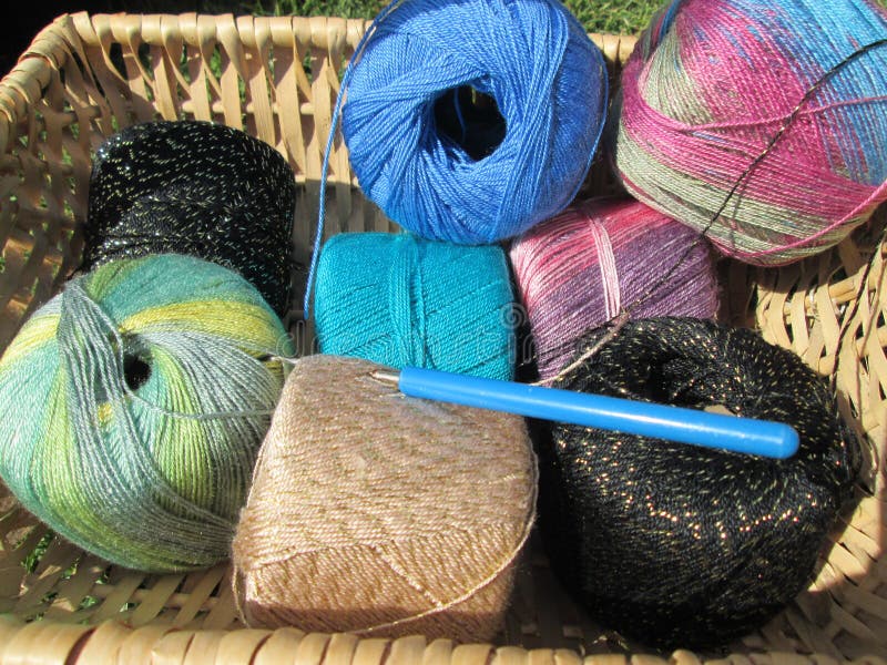 Crochet Yarn. stock photo. Image of knit, colors, skein - 81897578