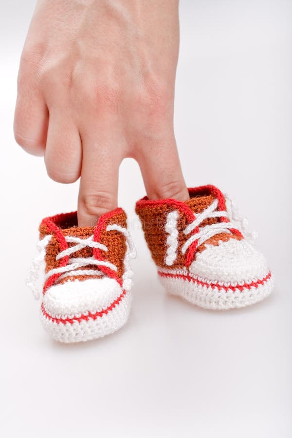 Crocheted Booties for a Boy Stock Image - Image of pair, little: 19609587