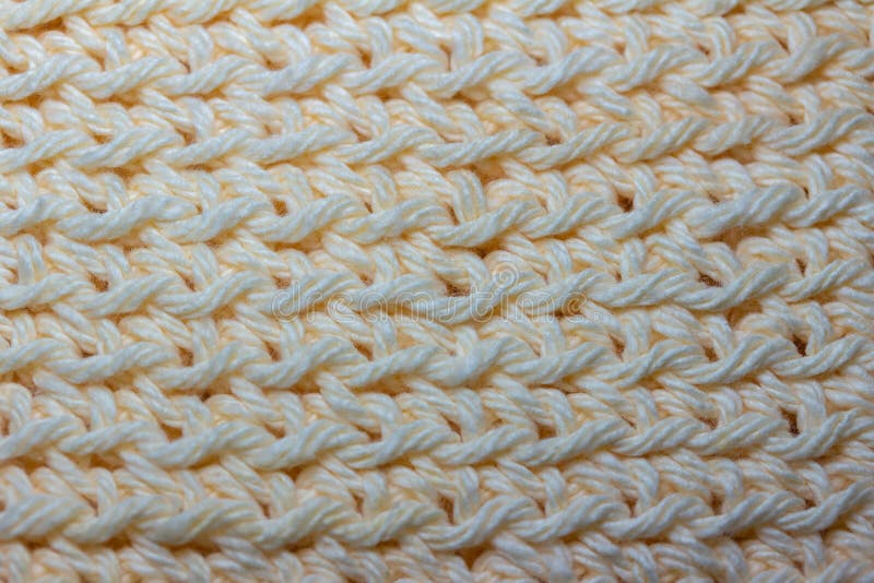 Crocheted Fabric Macro with Beige Yarn Stock Photo - Image of detail ...