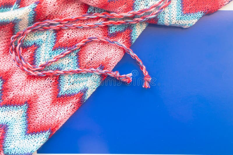 Crocheted Missoni Pattern of Red White and Blue Threads on the Dress ...