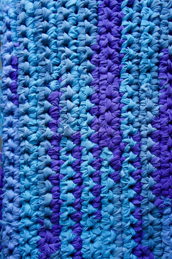 Crocheted Rag Rug stock image. Image of purple, cotton - 170226245