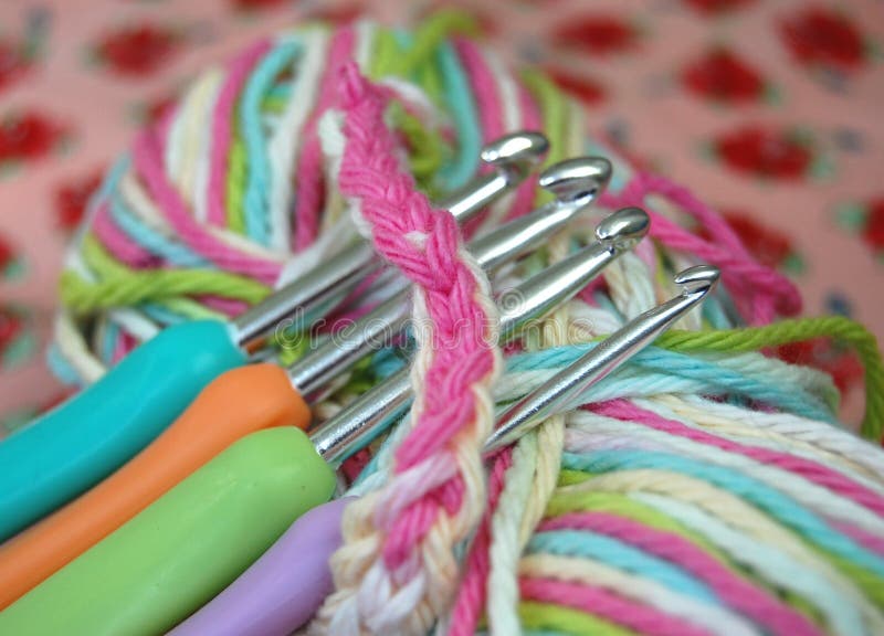 Crocheting with Hooks stock photo. Image of thread, clothing - 90169528