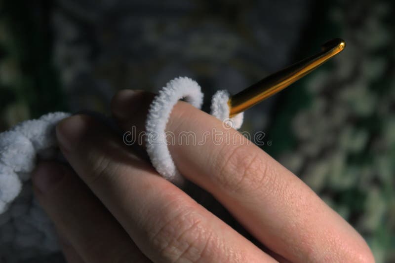 Crocheting Process. Close Up Shooting Stock Photo - Image of crochet ...