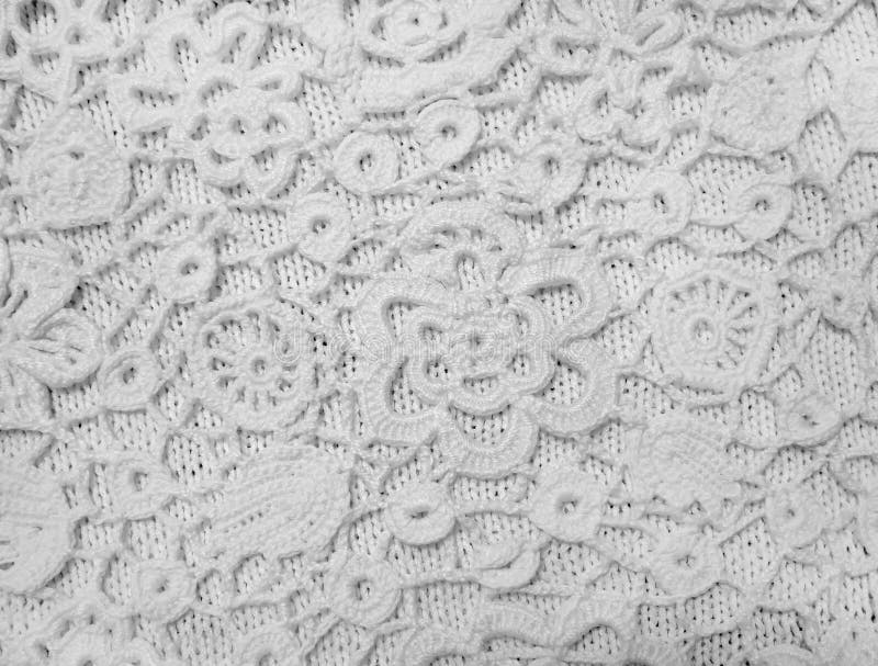 Irish Lace Crochet. the Elements of White Knitted Dress. Stock Image ...