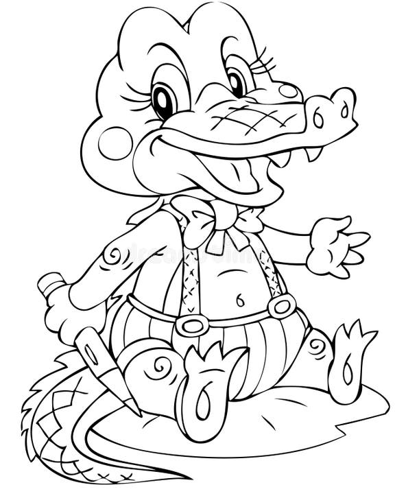 Crocodile stock vector. Illustration of depiction, happiness - 12581194