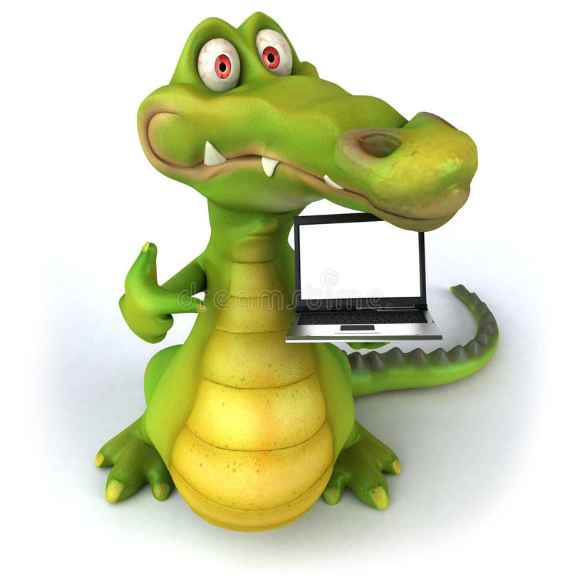 Happy Frog with Laptop stock illustration. Illustration of graphic ...