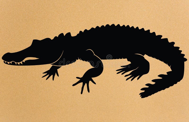 Crocodile and Alligator Silhouette, Alligator Straight Tail Silhouette ...
