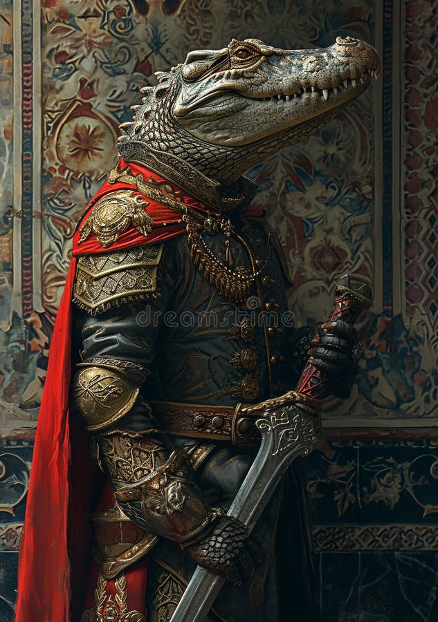 Crocodile in army uniform stock illustration. Illustration of patterned ...