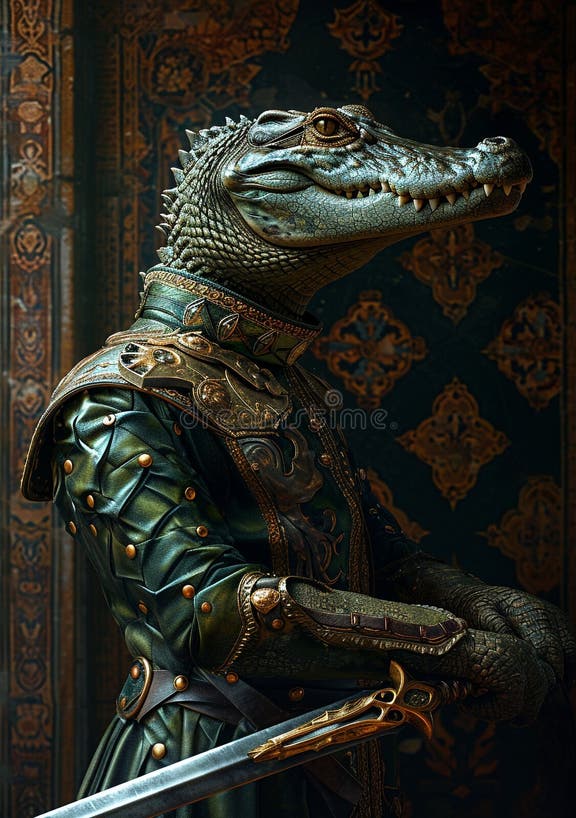 Crocodile in army uniform stock illustration. Illustration of holding ...