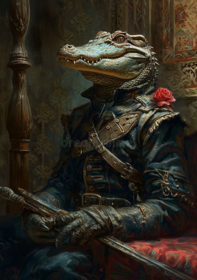 Crocodile in army uniform stock illustration. Illustration of temple ...