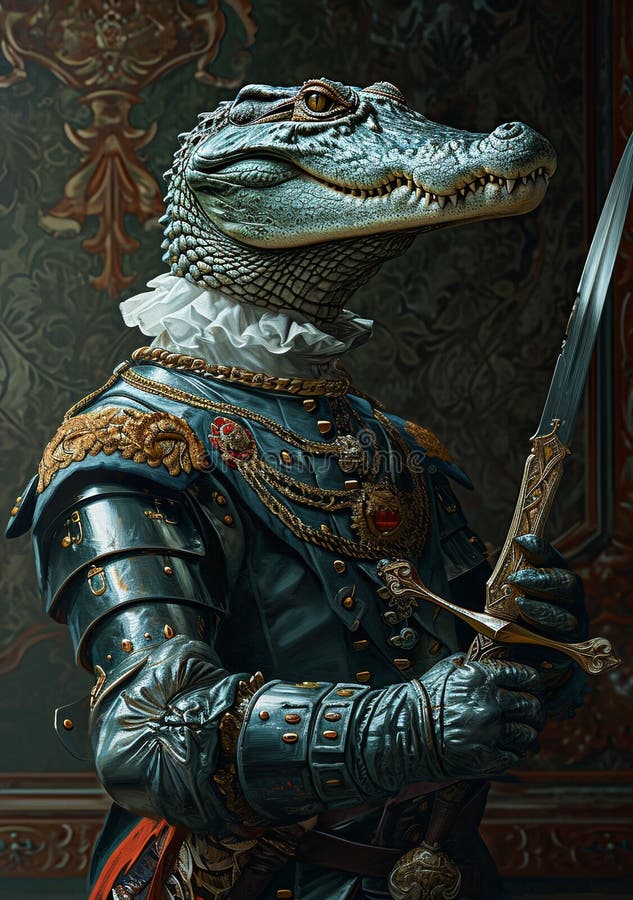 Crocodile in army uniform stock illustration. Illustration of face ...