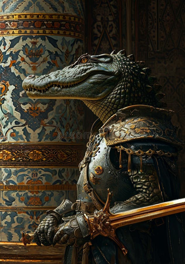 Crocodile in army uniform stock illustration. Illustration of carving ...