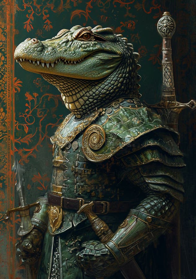 Crocodile in army uniform stock illustration. Illustration of wood ...