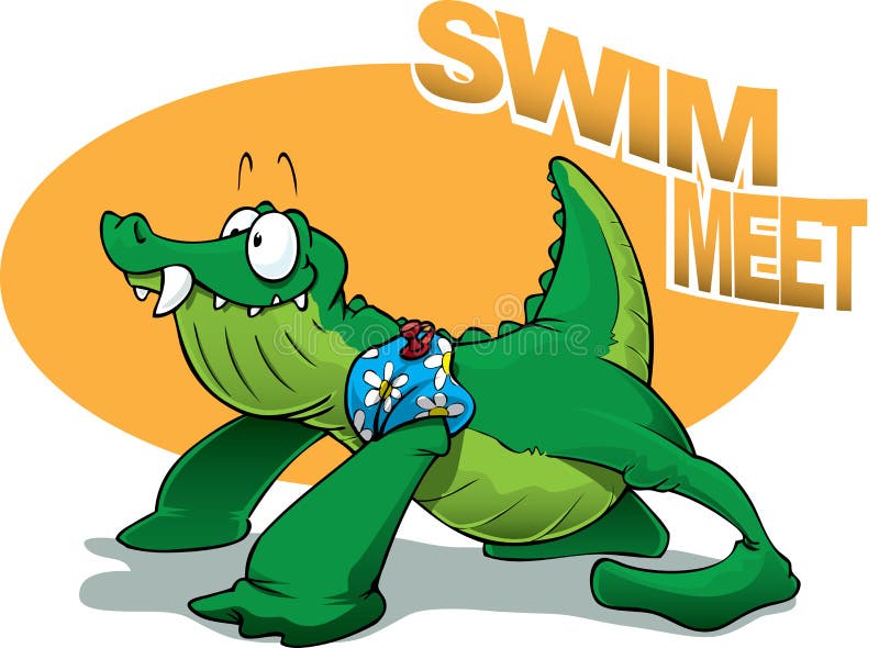 Crocodile Baby Swim Meet stock vector. Illustration of humor - 5387970