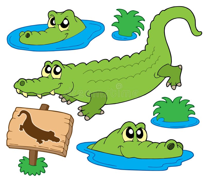 Crocodile collection stock vector. Illustration of design - 6026513