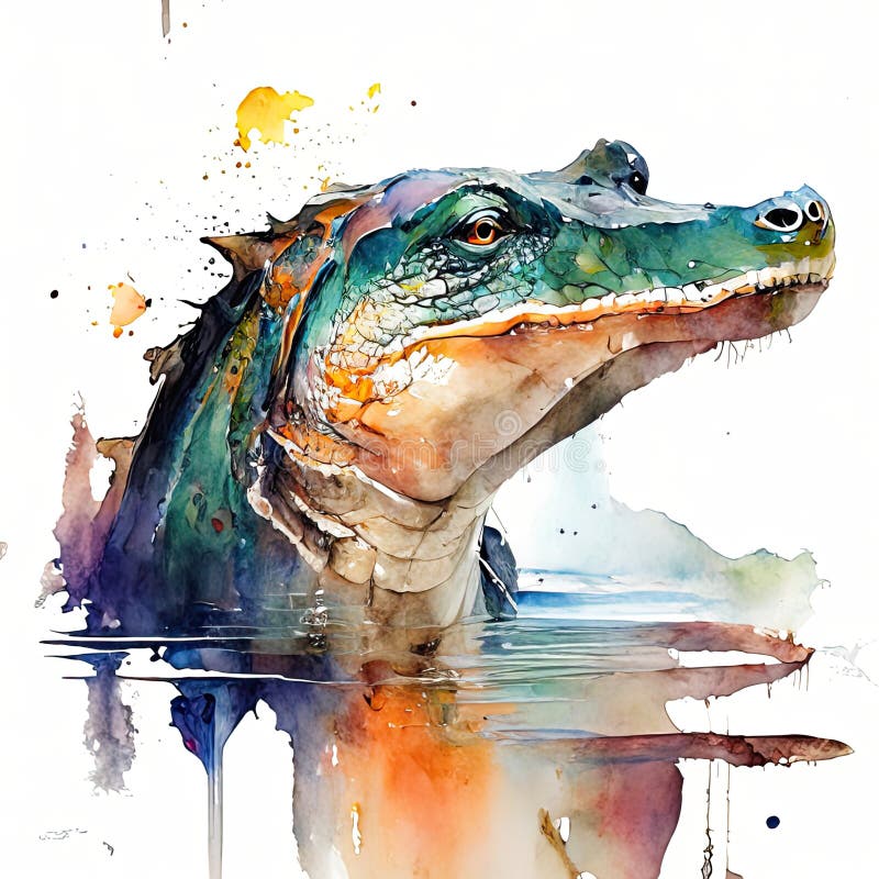 Crocodile with Fire in the Forest. 3d Rendering AI Generated Stock ...