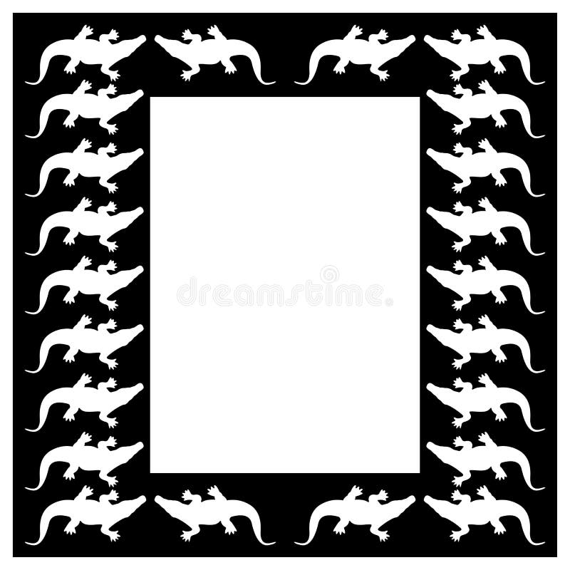 Crocodile Frame Ring. Ancient Totem Ethnic Ornament. Alligators Stock ...