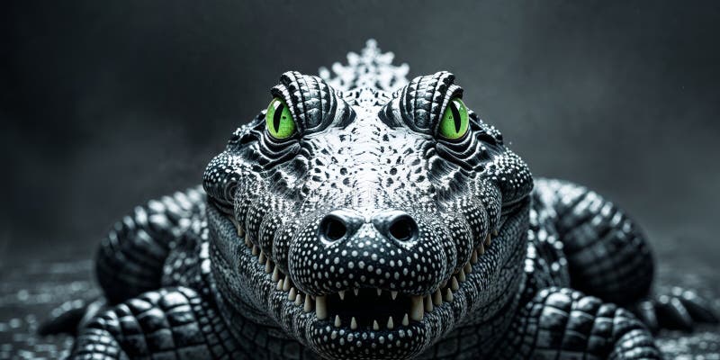 Crocodile Green Eye and Teeth Show Danger in the Wild Stock Photo ...