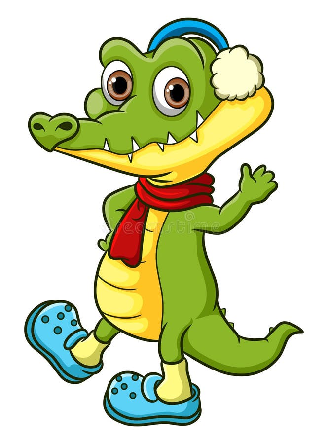The Happy Crocodile is Playing the Soccer and Kick the Ball Stock ...