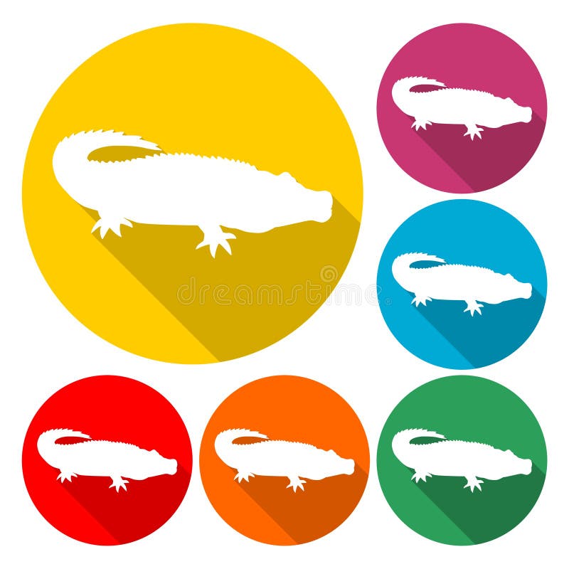 Crocodile Icon Symbol Isolated on White Background Stock Vector ...