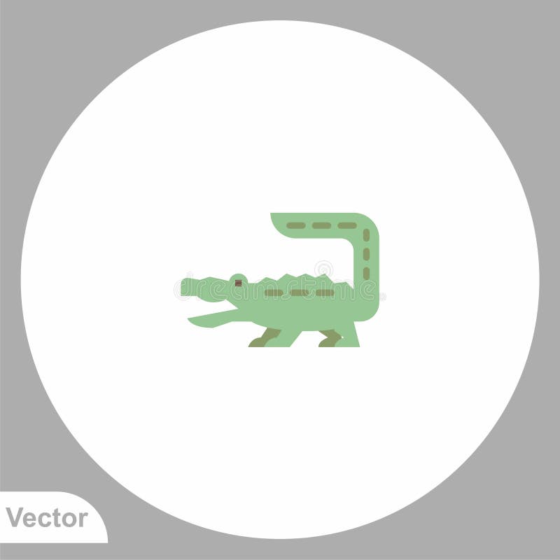 Crocodile Vector Icon Sign Symbol Stock Vector - Illustration of ...