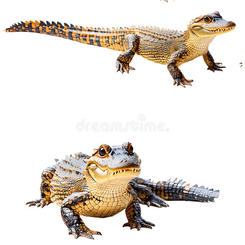 Crocodile Isolated on White Background Full Body Shot Stock ...