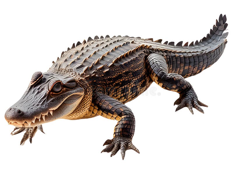 Crocodile Isolated on White Background Full Body Shot Stock ...