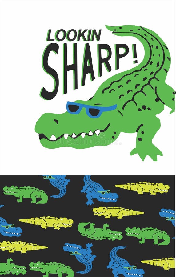 Crocodile Lookin Sharp Print Vector Art Stock Vector - Illustration of ...
