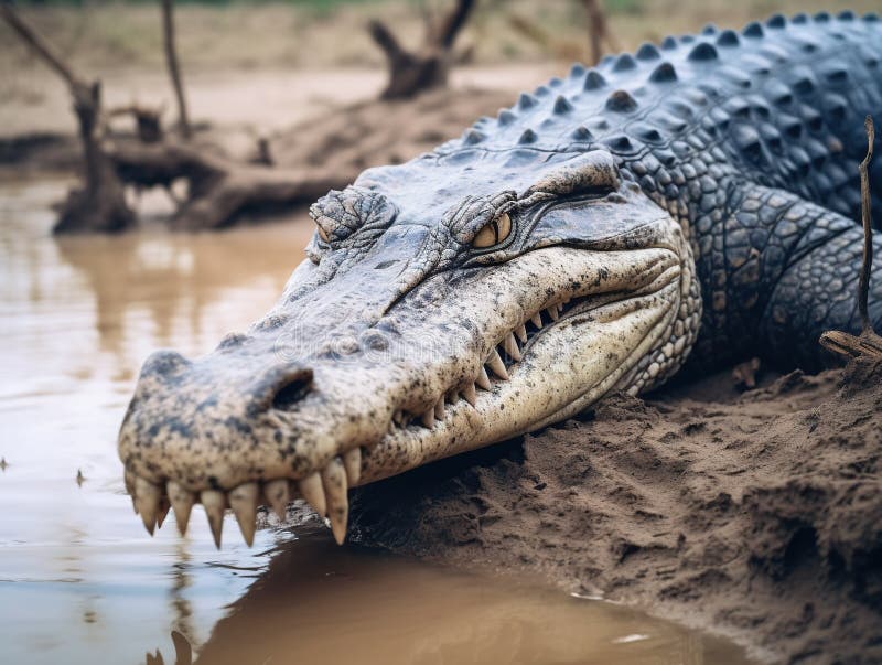Ai Generated Illustration Wildlife Concept of Crocodile Stock Image ...